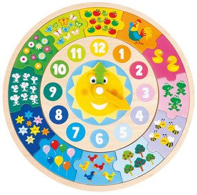 Dřevěné hodiny + puzzle