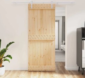 vidaXL Posuvné dveře s kováním 85 x 210 cm masivní borové dřevo [3203028]