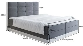 Čalouněná postel LILLIANA 1 - 180x200, béžová