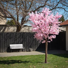 3D umělý strom Sakura 300 × 200 cm, růžová dekorace, IP44 venkovní, kov a plast