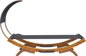 Zahradní lehátko a stříška 100x200x126cm ohýbané dřevo antracit 313946
