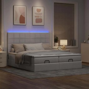Osmanský rám postele s matrací taupe 180x200cm textil 3314545