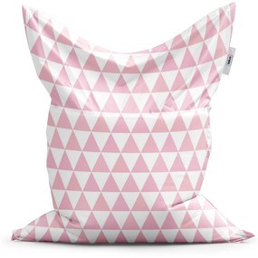 Sablio Sedací vak Classic Růžové a bílé trojúhelníky - 200x140 cm