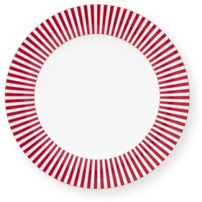Pip Studio Royal stripes talíř Ø26,5cm, bílo-tmavě růžový