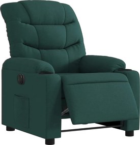 Elektrické polohovací křeslo tmavě zelené textil 3206633