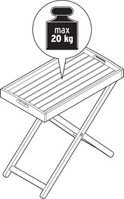 Tchibo - Zahradní odkládací stolek - barva: hnědá