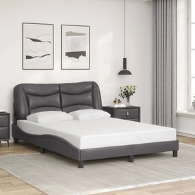 Rám postele bez matrace Hvar šedý 140x190 cm umělá kůže 3207998