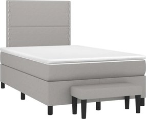 Box spring postel s matrací světle šedá 120 x 200 cm textil 3136501