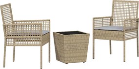 Zahradní bistro set 3 ks Béžová polyratan 3334958