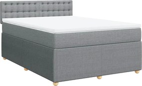 Box spring postel s matrací světle šedá 160 x 200 cm textil 3287521