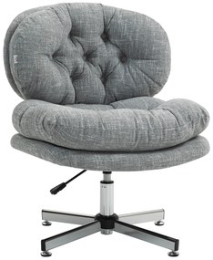Kancelářská židle HOMCOM, ergonomická kancelářská židle s houpací funkcí, měkký a čalouněný sedák, výškově nastavitelná otočná židle se vzhledem lnu,…