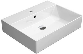 GSI KUBE X keramické umyvadlo 60 x 47 cm rektifikovaná verze s přepadem Extra Glaze bílá 94319111