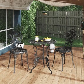 3dílný bistro set litý hliník černý 317739
