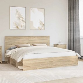 Rám postele s čelo Sonoma 200 x 200 cm Masivní borové dřevo 3410967