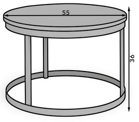 ADRK Konferenční stolek RINEN W-W 55, bílá