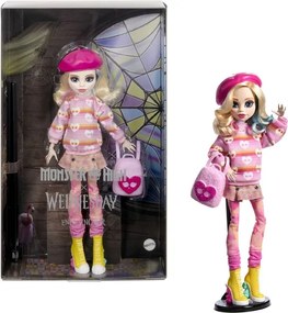 Mattel Monster High X Wednesday Enid Sinclair v růžovém outfitu HXJ05 Vícebarevná