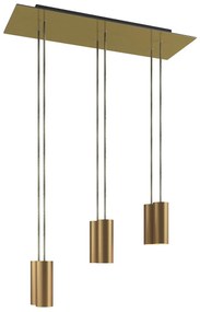 creative cables Závěsná lampa s 6 světly, s obdélníkovým XXL baldachýnem Rose-one, textilním kabelem a kovovými stínidly Tub-E14 Barva: Hladký ocelový dibond
