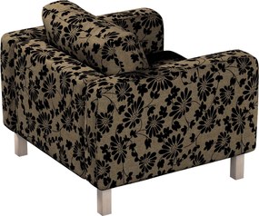 Potah na křeslo IKEA Karlstad, krátký barva béžová látka pletený vzor, vzorované