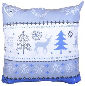 Vánoční polštářek Zima - modrý  40x40 cm