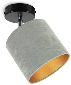 Stropní svítidlo MEDIOLAN, 1x olivové/zlaté textilní stínítko, (výběr ze 2 barev konstrukce - možnost polohování)