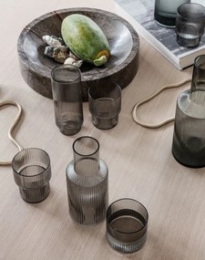 Ferm Living Sklenice Ripple Long Drink smoke, set 4ks