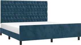 Rám postele s čelem tmavě modrý 180x200 cm samet 3125956