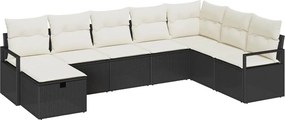 Set pohovek 8 ks 8-Počet míst Černá a krémová polyratan 3359226