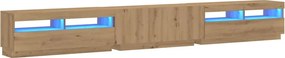 TV stolek s LED dub artisan 300x35x40 cm kompozitní dřevo 3329170