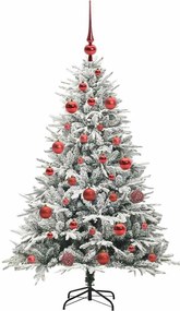 Umělý přednažený vánoční stromek se soupravou koulí Zelená 3395384