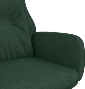Relaxační křeslo tmavě zelené textil 341295