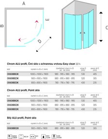 Mereo Mereo, Sprchový kout, LIMA, čtvrtkruh, chrom ALU, sklo Čiré, CK608B33K