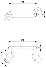 Bodové svítidlo MIZU 2xGU10/8W/230V černá/mosaz