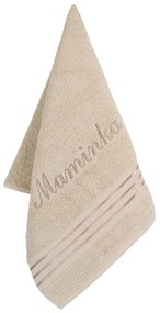 Bellatex Froté ručník s výšivkou Maminka béžová