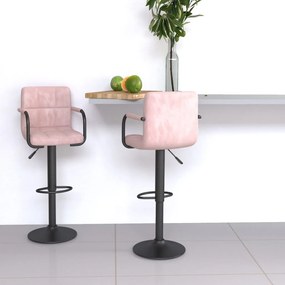 vidaXL Barové židle 2 ks samet [334657] Barva: Růžová