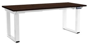 Výškově nastavitelný stůl OfficeTech Strong 180 x 80 cm, bílá podnož, wenge