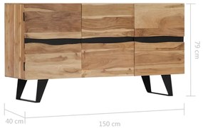 Příborník 150 x 40 x 79 cm masivní akáciové dřevo - Default Title