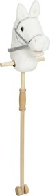 AIYAPLAY hobby horse na tyči se zvukem a kolečkem, bílý