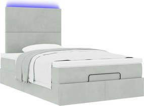 Osmanský rám postele s matracemi světle šedá 120x200cm samet 3314240