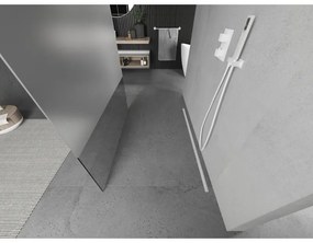 Mexen Kioto, průchozí sprchová zástěna 110 x 200 cm, 8mm čiré sklo/námraza, 2x bílá stabilizační rozpěra, 800-110-002-20-35