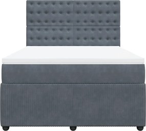 Box spring postel s matrací tmavě šedá 160x200 cm samet 3292395