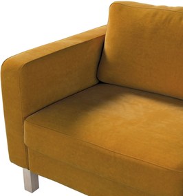 Potah na pohovku IKEA  Karlstad 2-místná, nerozkládací, krátký barva žlutá látka lesklé, sametová