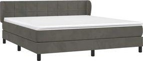 Box spring postel s matrací tmavě šedá 160x200 cm samet 3127500