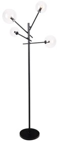 Maxlight F0051 Stojací lampa LOLLIPOP černá + čiré sklo