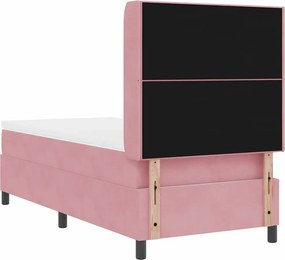 Postel s boxspringem s čelo Růžová 80 x 200 cm samet 3341983