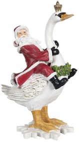 Vánoční dekorace Santa na labuti - 25*16*39 cm