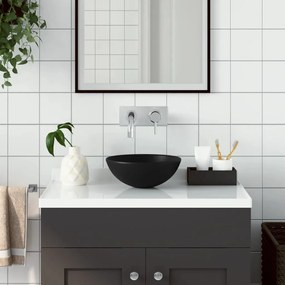 Koupelnové umyvadlo keramické matně černé kulaté - Default Title