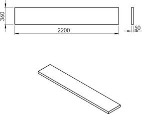Sapho AVICE deska 220 x 36 cm dub Rover AV2264