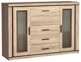 Obývací stěna DALLAS s | sestava C | 4 díly | 409 cm | sonoma