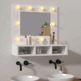 Petromila Zrcadlová skříňka s LED bílá s vysokým leskem 60x31,5x62 cm