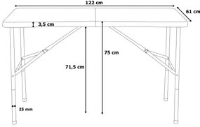 Skládací cateringový stůl JUNE 122 cm černý